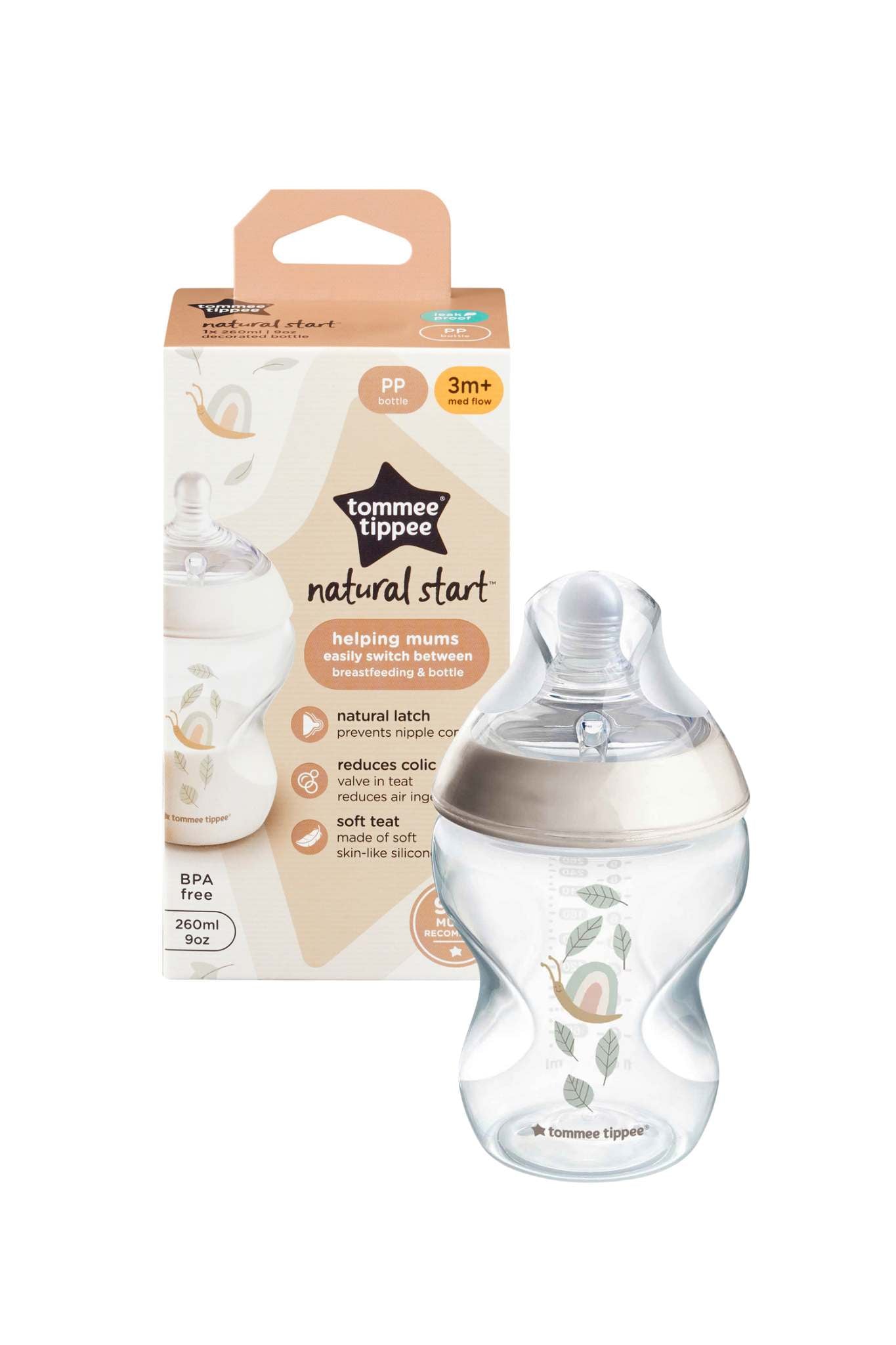 Buy Tommee Tippee Natural Start Bottle 260ml Online in Malaysia | Mothercare 👶