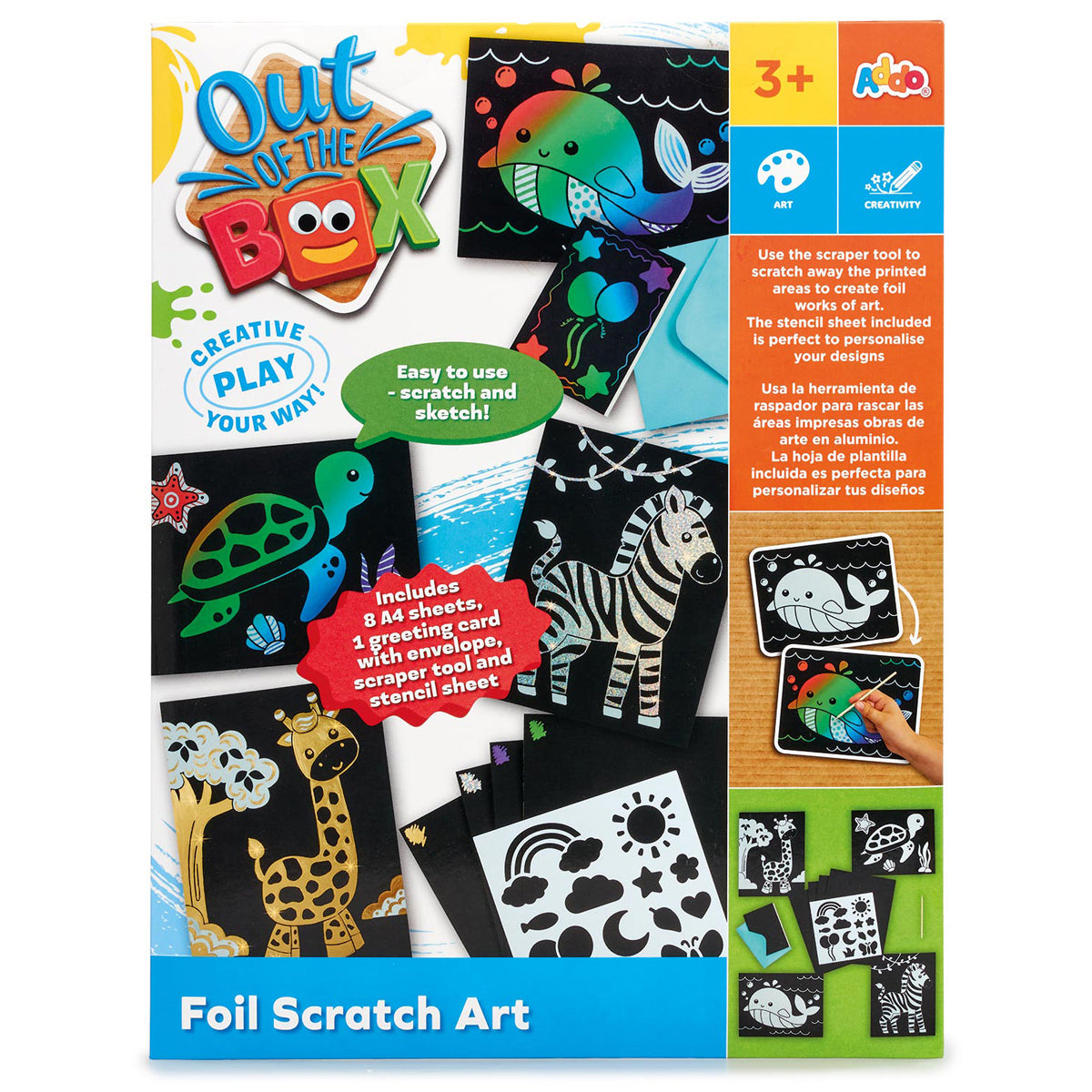 Buy Addo Out Of The Box Foil Rainbow Scratch Art Set Online in Malaysia ...
